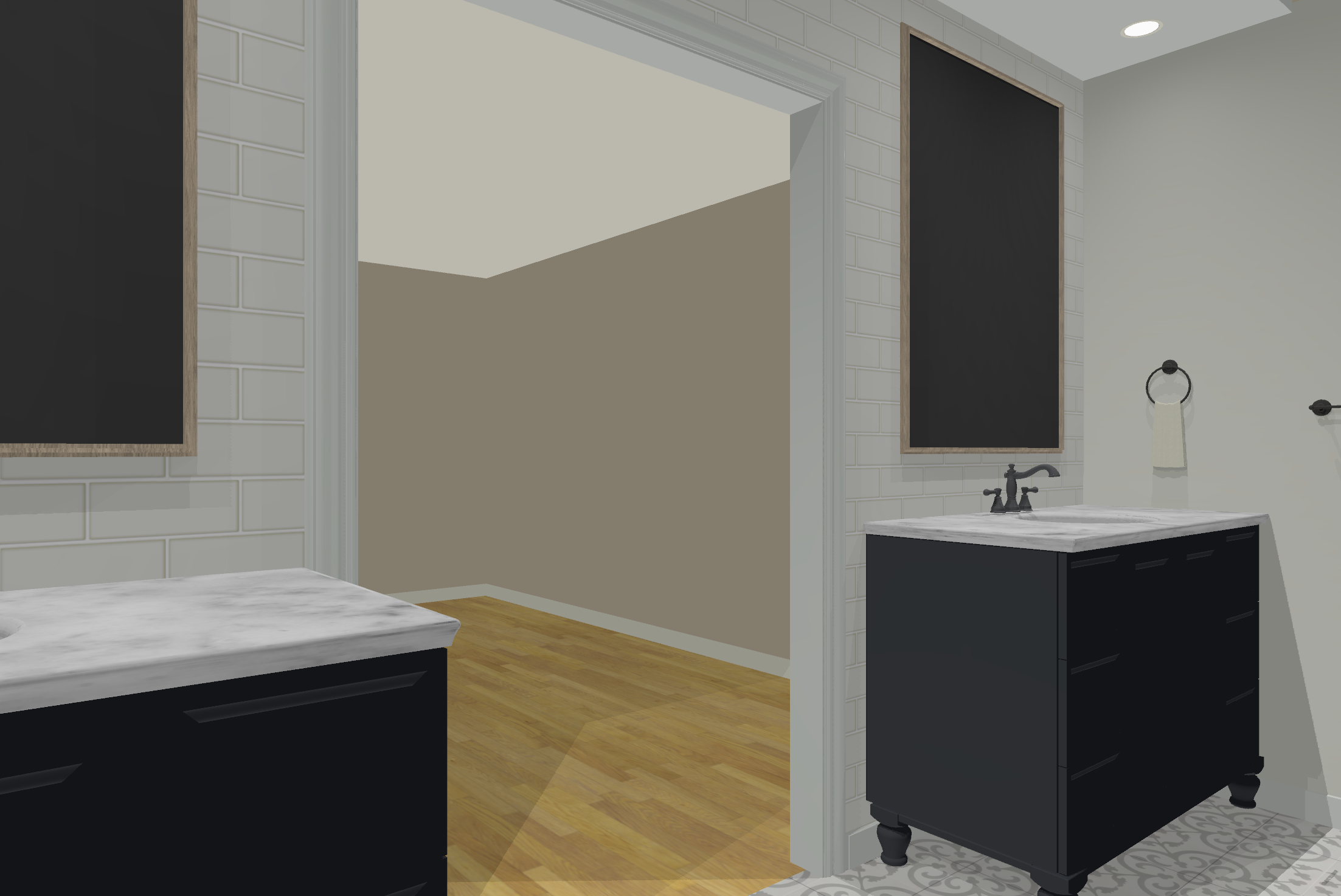 V1 – black vanity example | Beginning in the Middle