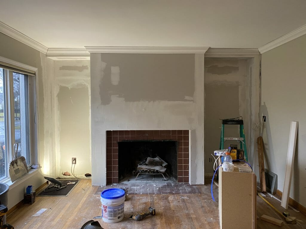 Before & After: A Fireplace Wall Upgrade at White Cape Cottage ...