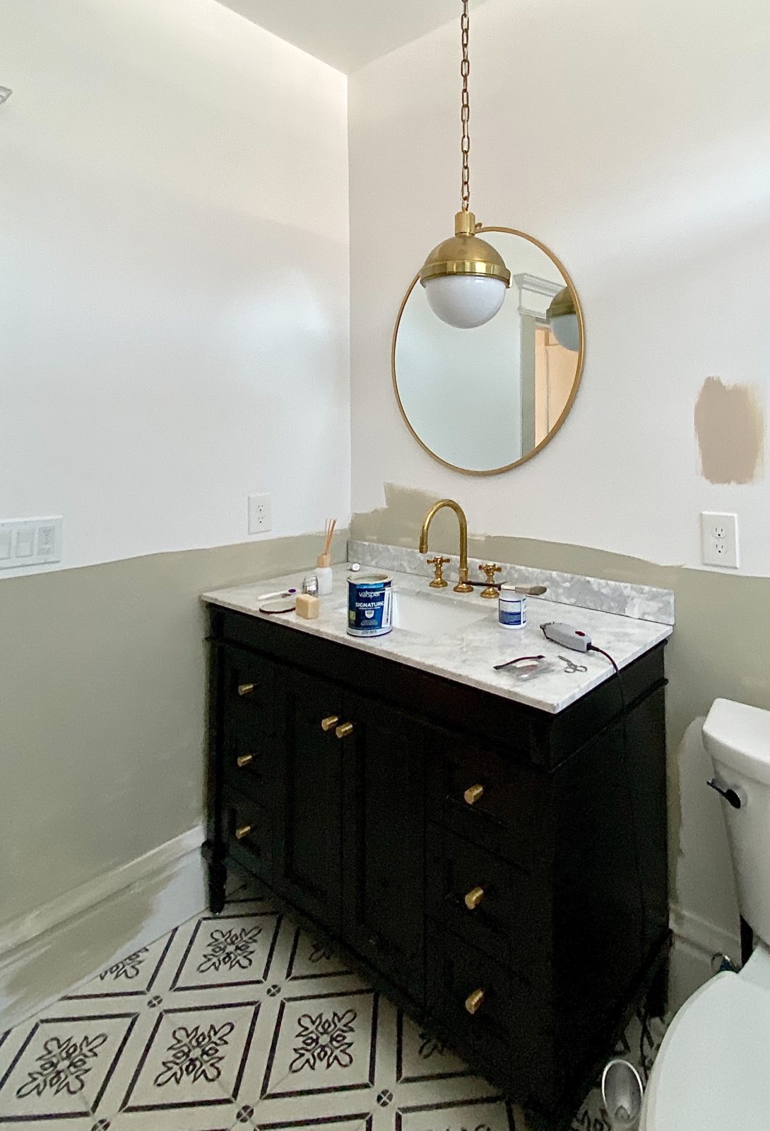 Warming up our Guest Bathroom w/Valspar | Beginning in the Middle